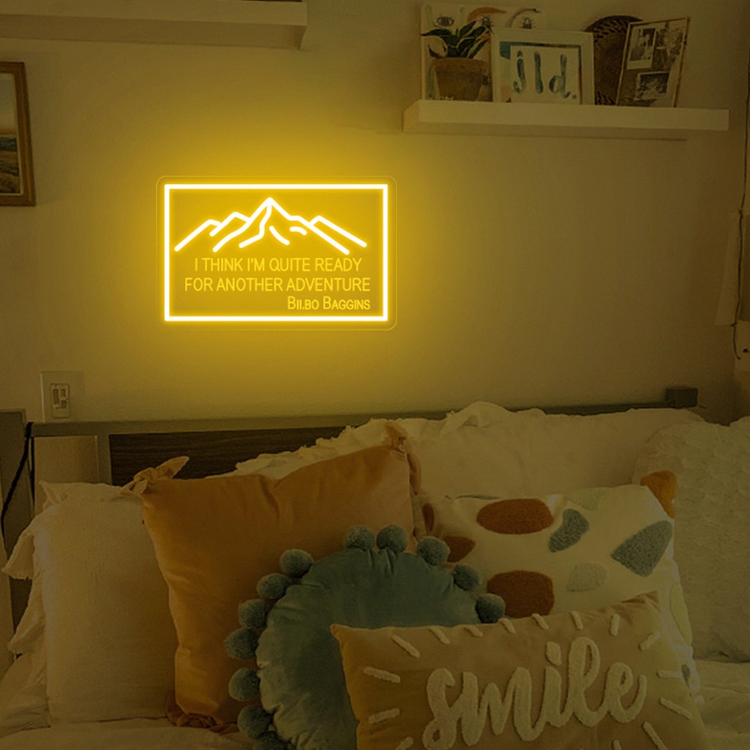 Ready for Another Adventure Neon Sign, Bilbo Baggins Lord of the Rings ...