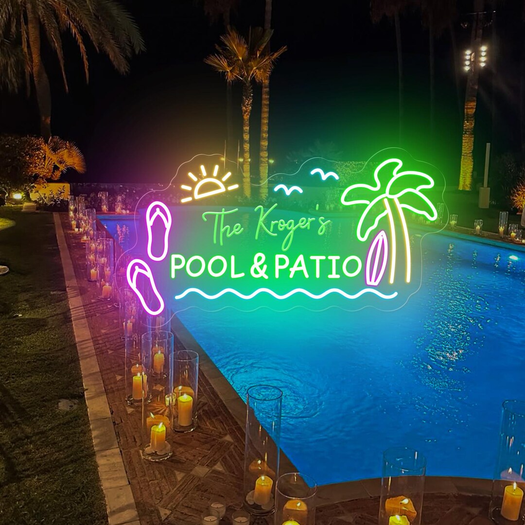 Custom Poolside Patio Neon Sign,outdoor Poolside Patio Sign,waterproof ...