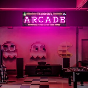 Custom Arcade Neon Sign, Custom Game Room Neon Sign, Man Cave Decor ...