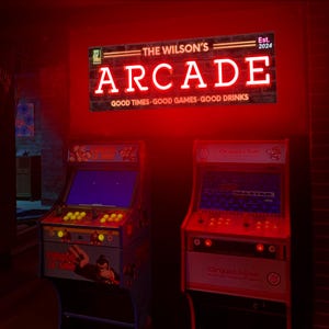 Custom Arcade Neon Sign, Custom Game Room Neon Sign, Man Cave Decor ...