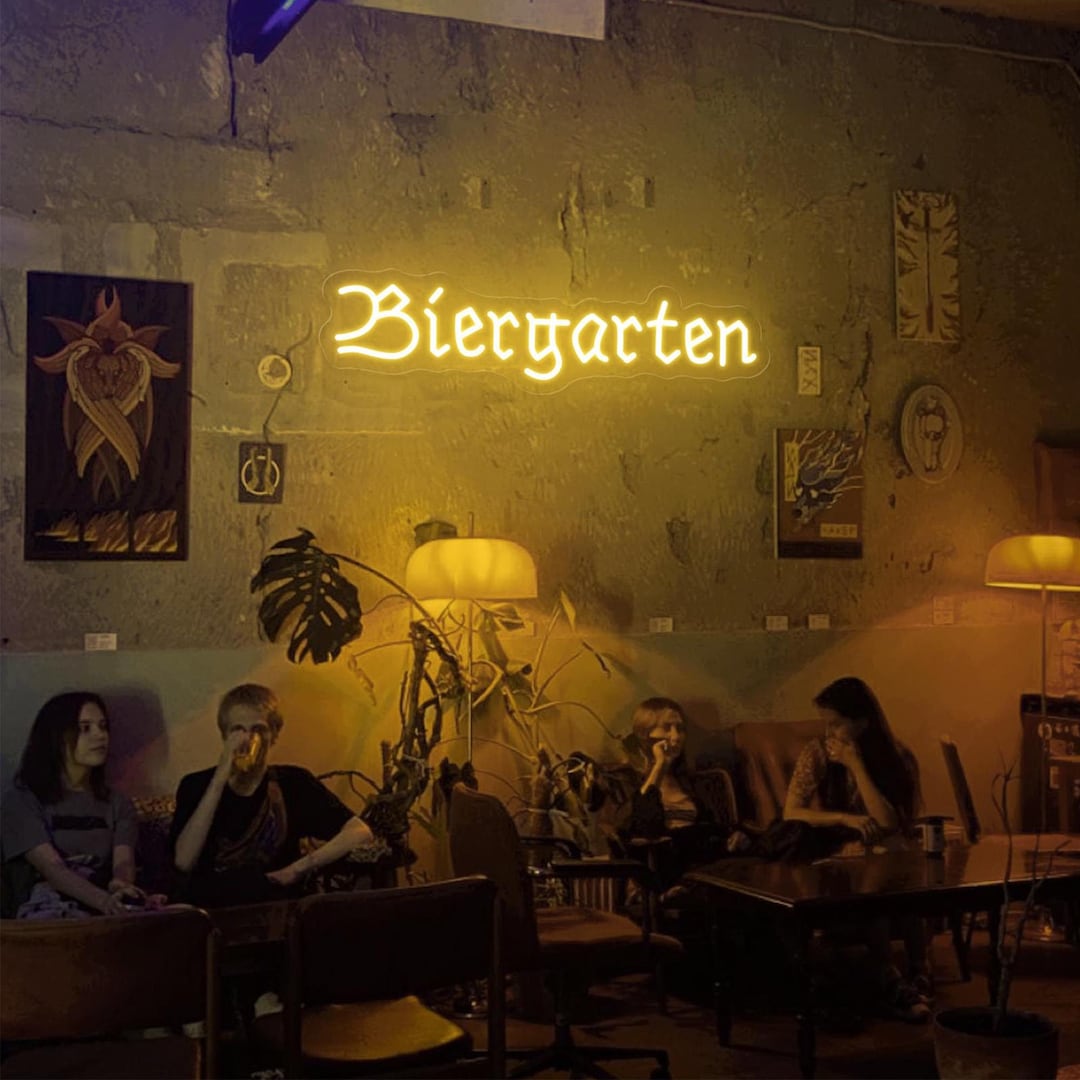 Biergarten Neon Sign,oktoberfest Sign,beer Bar Led Sign,home Bar Sign ...