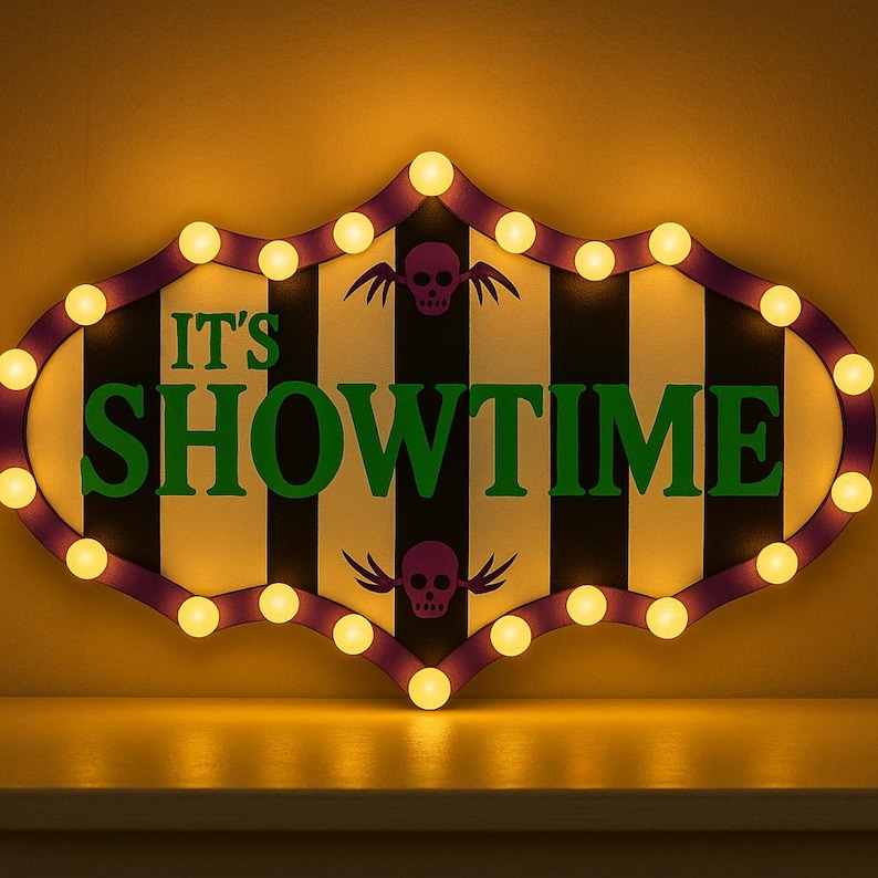 It's Showtime Marquee Sign,halloween Decor Sign,horror Movie Wall Decor ...