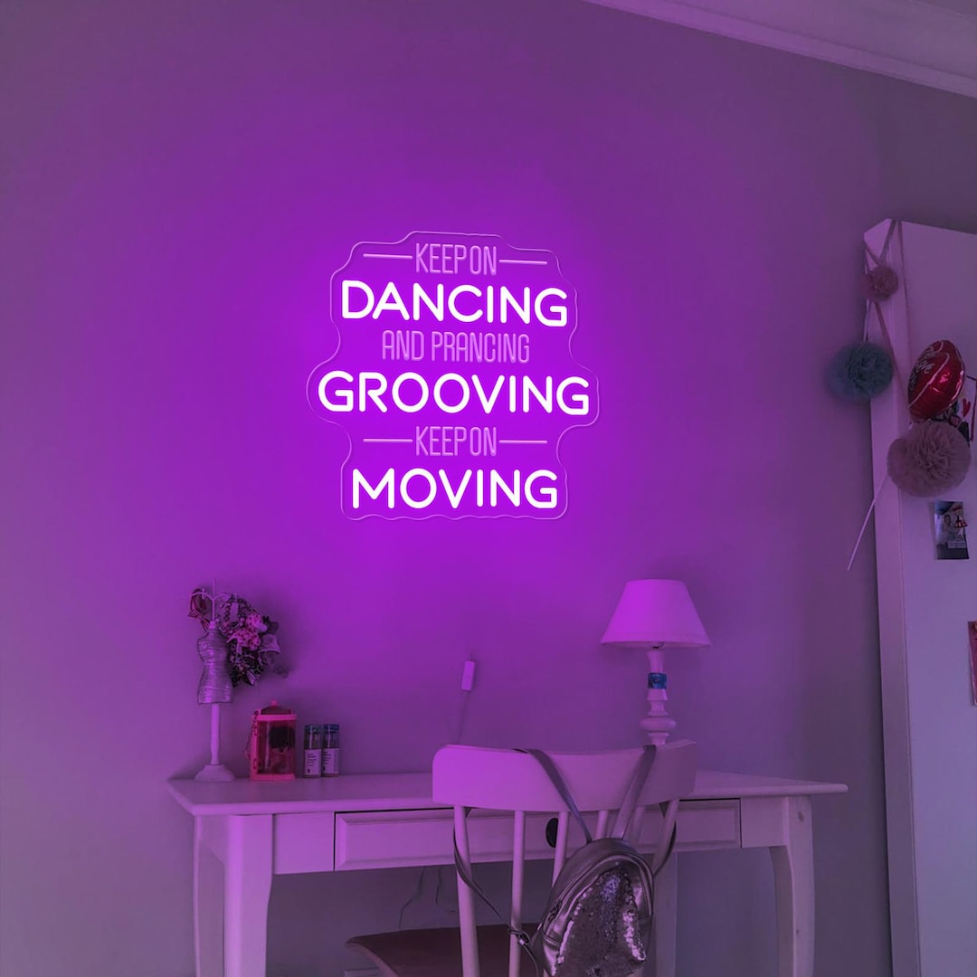 Keep on Dancing Neon Sign: Music Room Wall Decor - Etsy