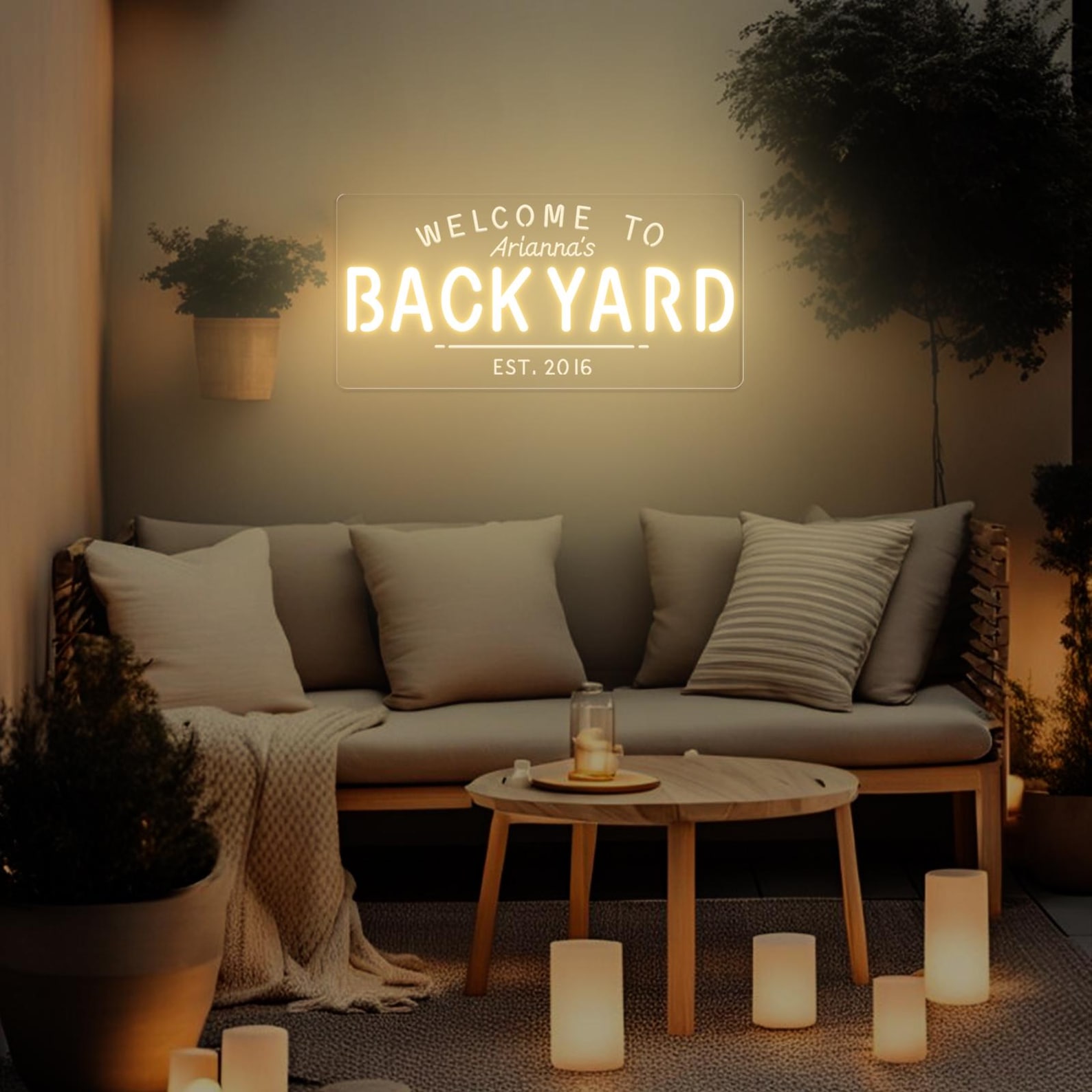 Personalized Backyard Neon Sign,outdoor Backyard Wall Decor Neon Light ...