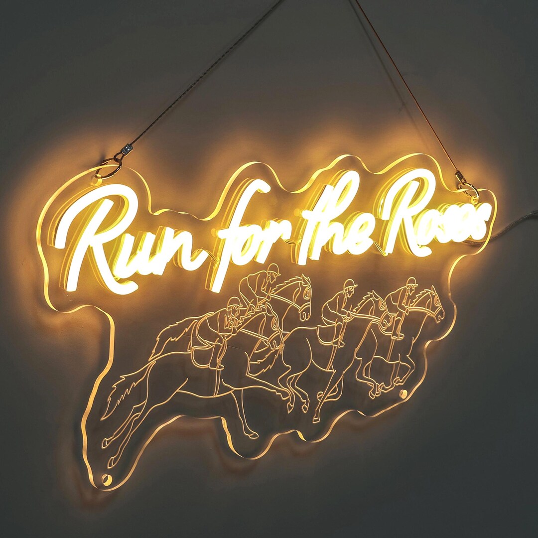 Run for the Roses Neon Sign,kentucky Derby 151th Anniversary Neon Sign ...