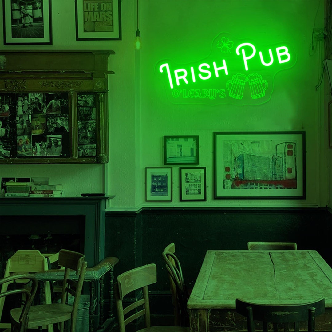 Personalized Irish Pub Neon Sign,custom Bar Neon Sign,whiskey Irish Bar ...