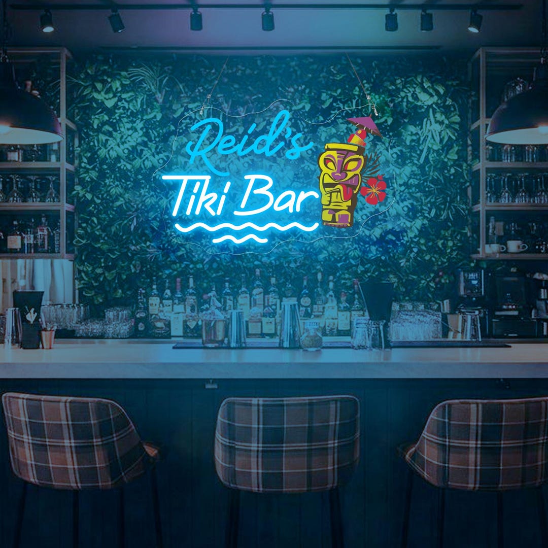 Custom Tiki Bar Name Neon Sign,tiki Bar Led Decor,father's Day Gift for ...