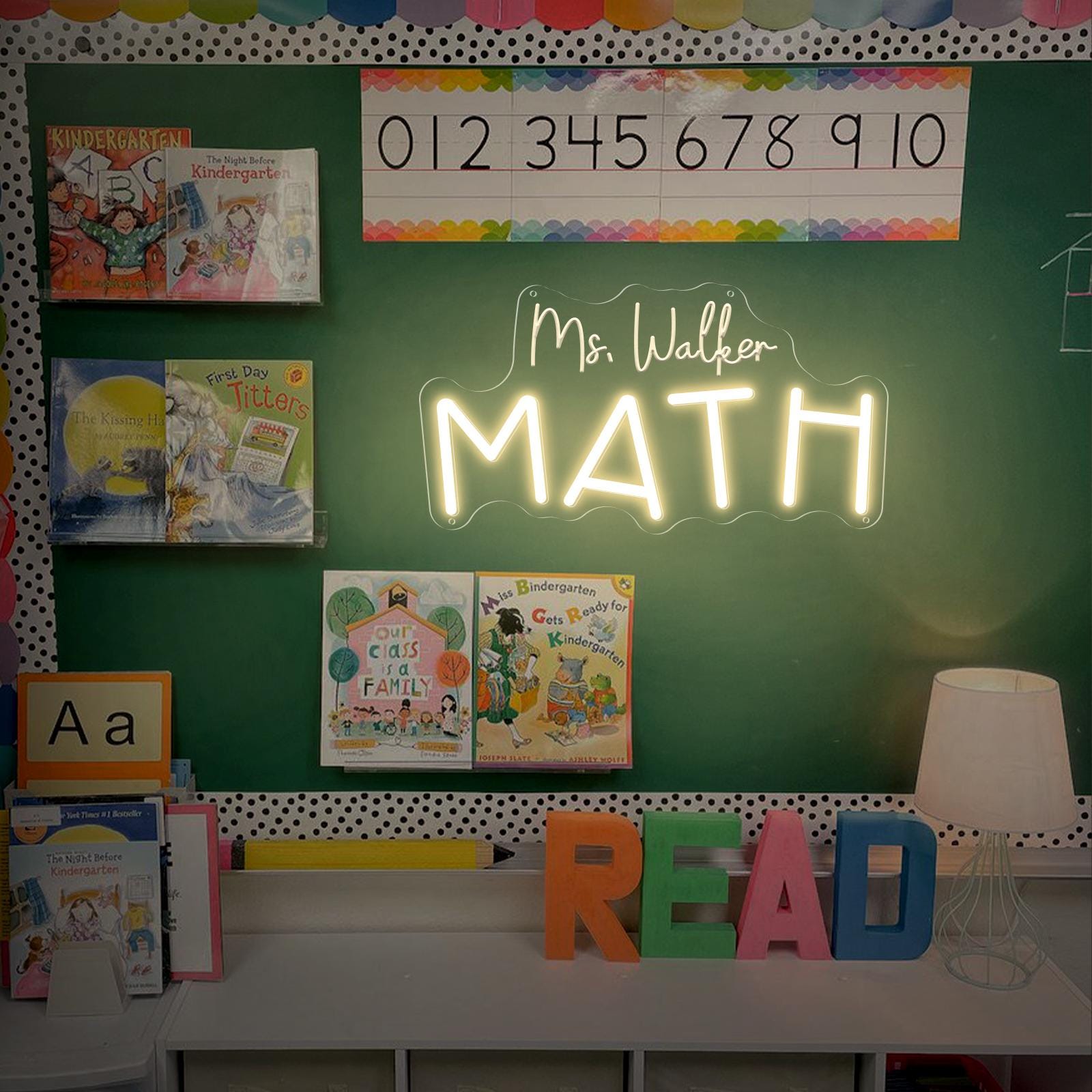 Custom Math Classroom Neon Sign, Personalized Math Teacher Sign, Math ...