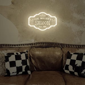 Saloon Neon Sign, Old West Saloon Decor Signs, Man Cave Decor Sign ...