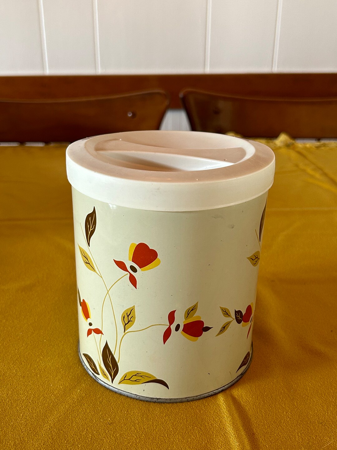 Hall Autumn Leaf 6” Tin Canister - Etsy
