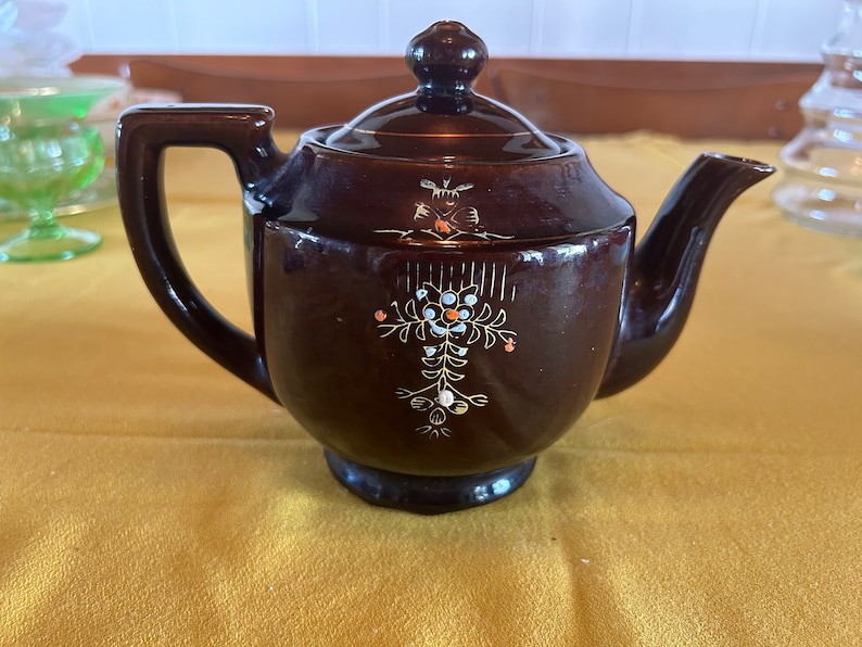 Vintage 1940s Japan Moriage Brown Painted Teapot - Etsy