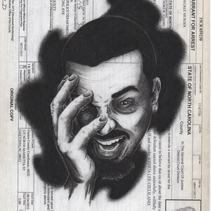Unique Portrait Drawing on Arrest Warrant Pen & Pencil Art by ...