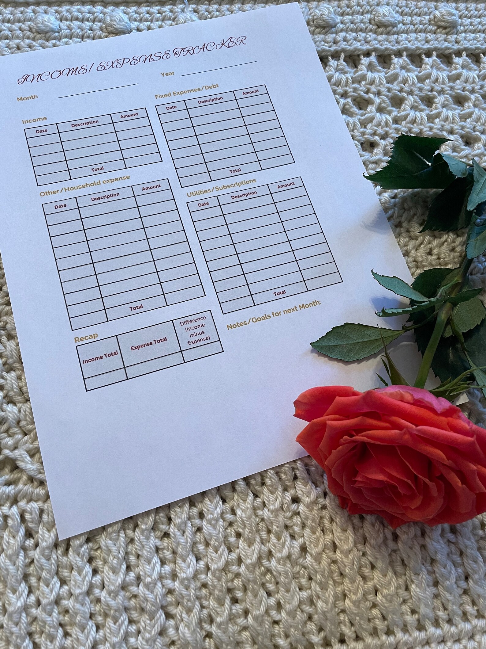 Income/expense/debt Payoff Tracker - Etsy
