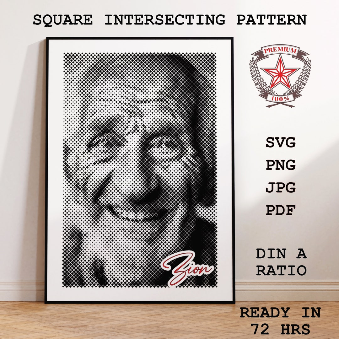 Halftone Portrait, Personalized Wall Art, Halftone, CNC Files, SVG ...