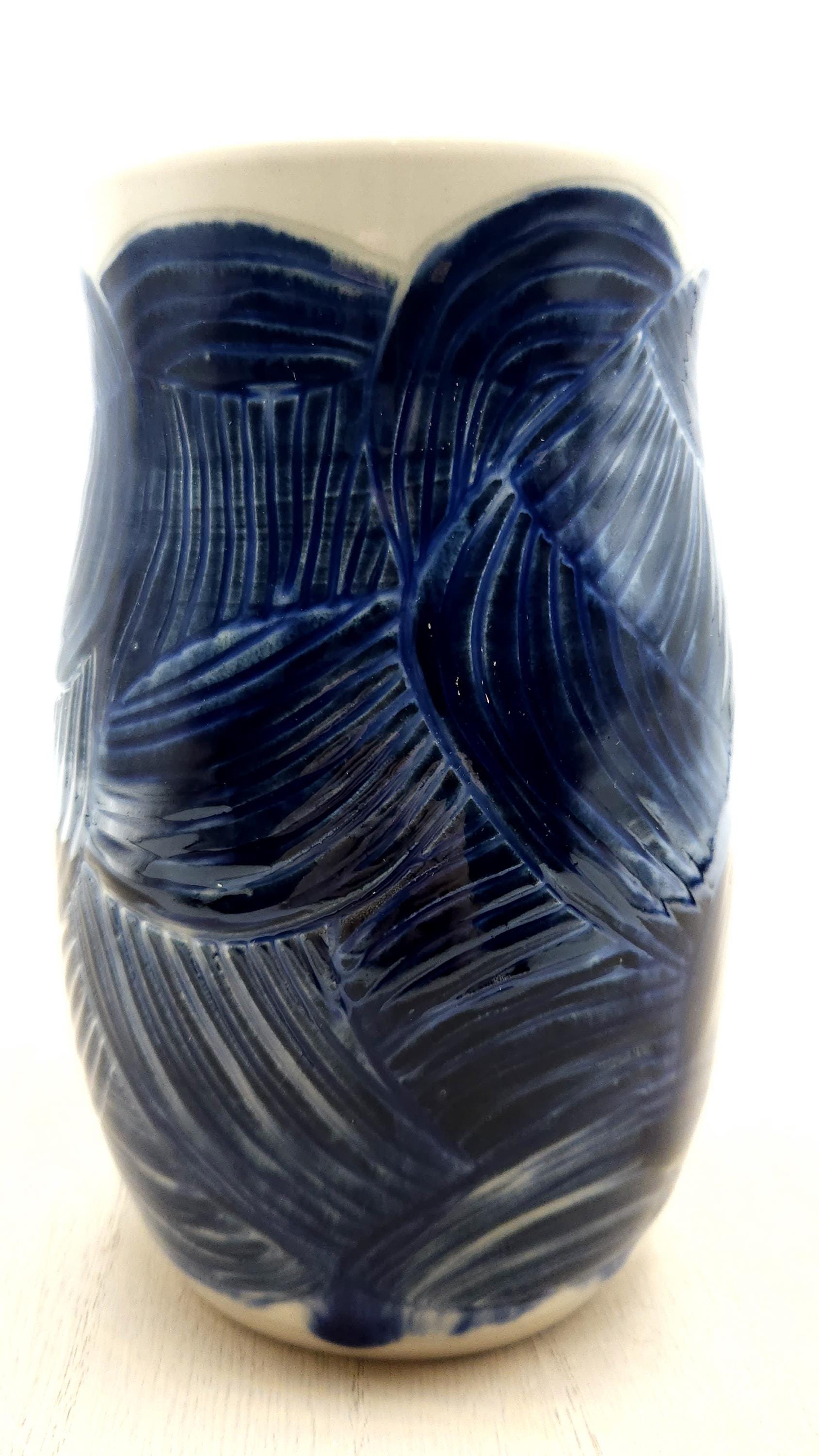 Wave Pattern Navy Blue Vase // Handmade Ceramic Vase - Etsy