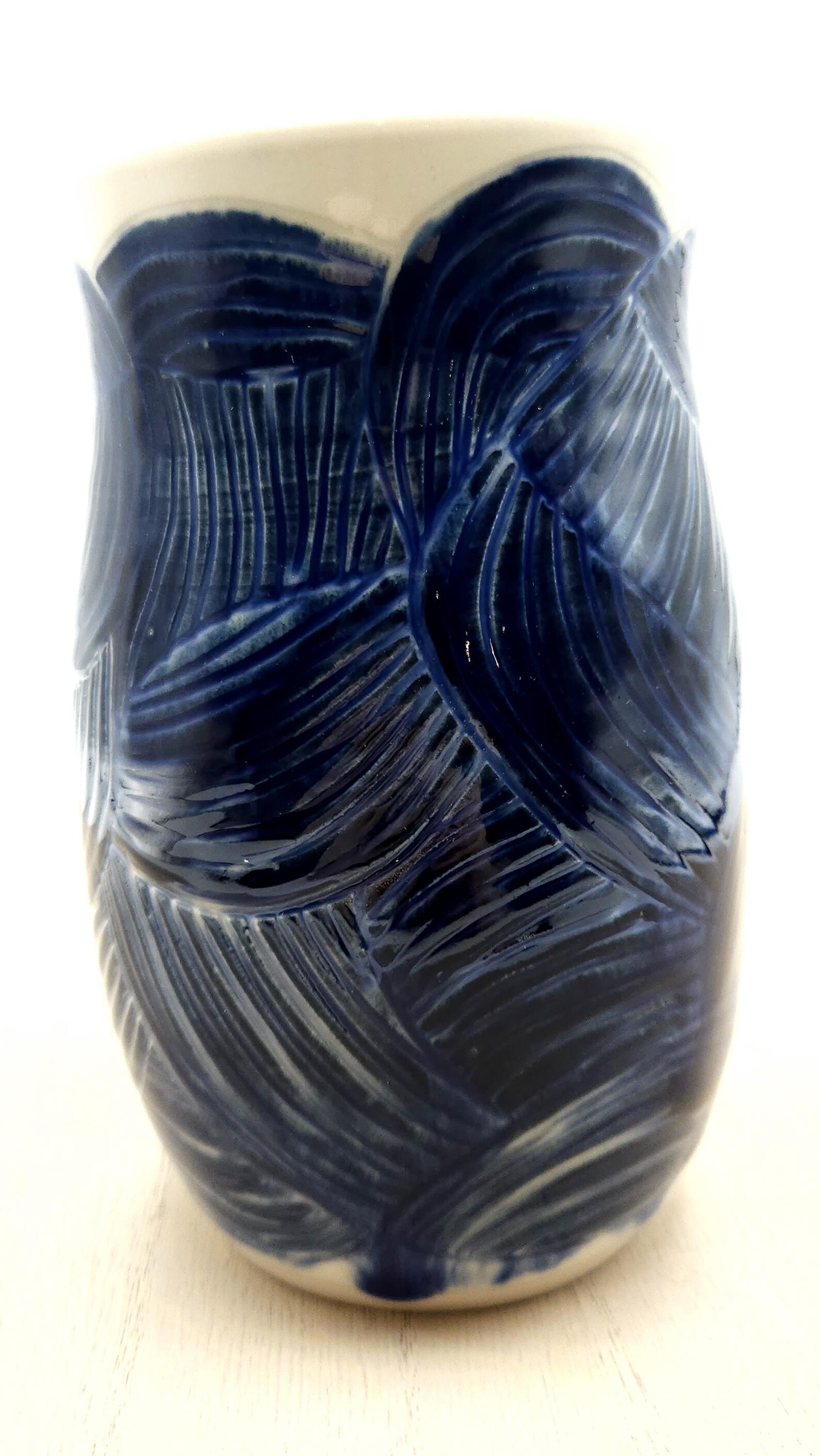 Wave Pattern Navy Blue Vase // Handmade Ceramic Vase - Etsy