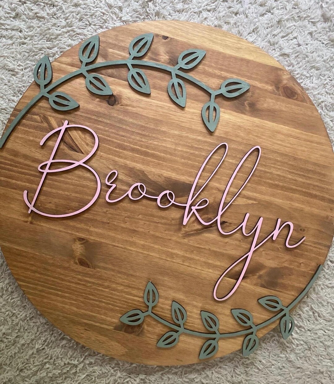 Floral Name Sign-floral Design Name Sign-wooden Name Sign-nursery Sign ...