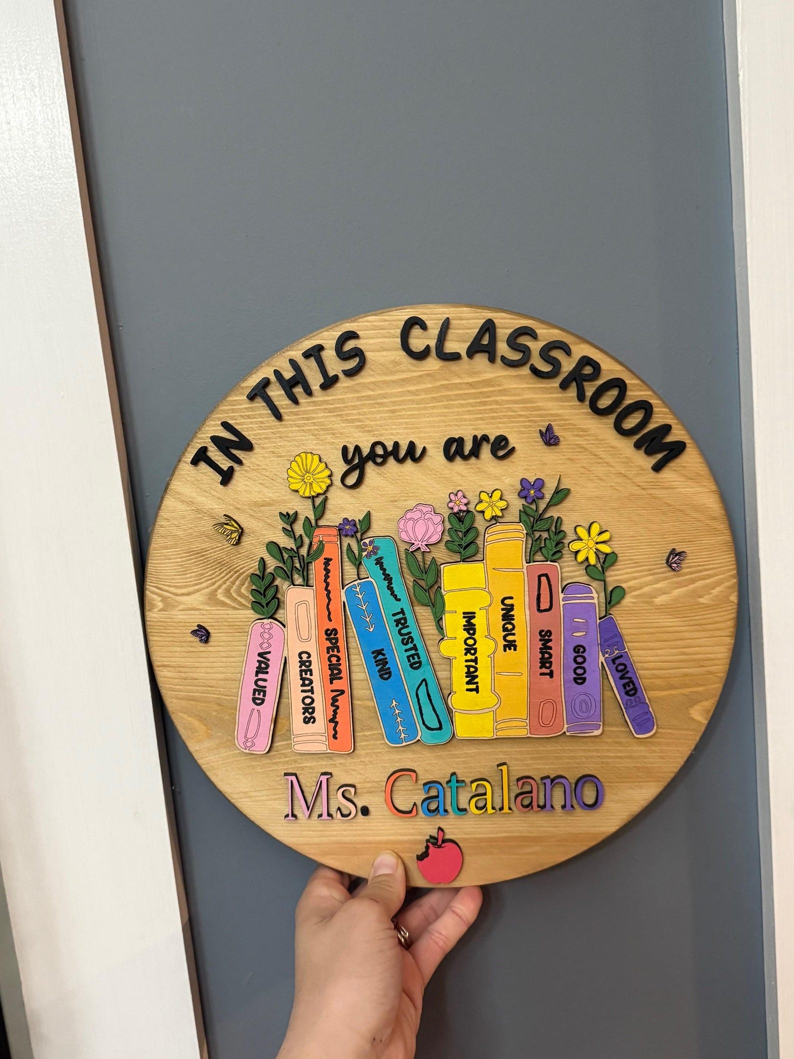 Personalized Teacher Door Sign | Classroom Name Sign | Custom Wood or ...
