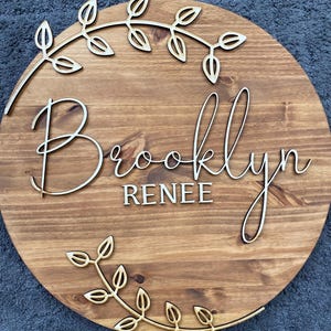 Floral Name Sign-floral Design Name Sign-wooden Name Sign-nursery Sign ...