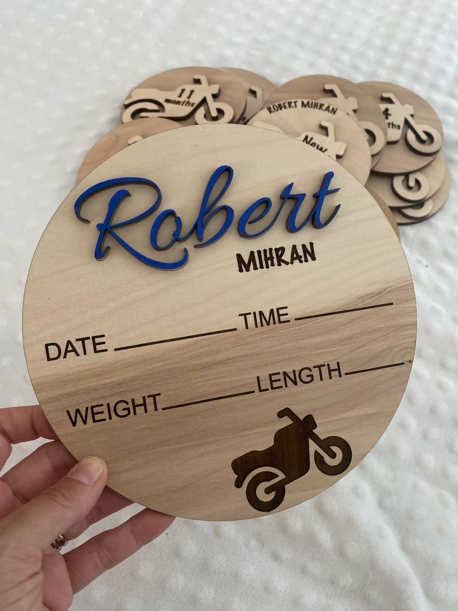 Motorcycle Birth Announcement Sign, Birth Stats Sign, Baby Motorcycle ...