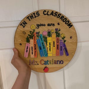Personalized Teacher Door Sign | Classroom Name Sign | Custom Wood or ...