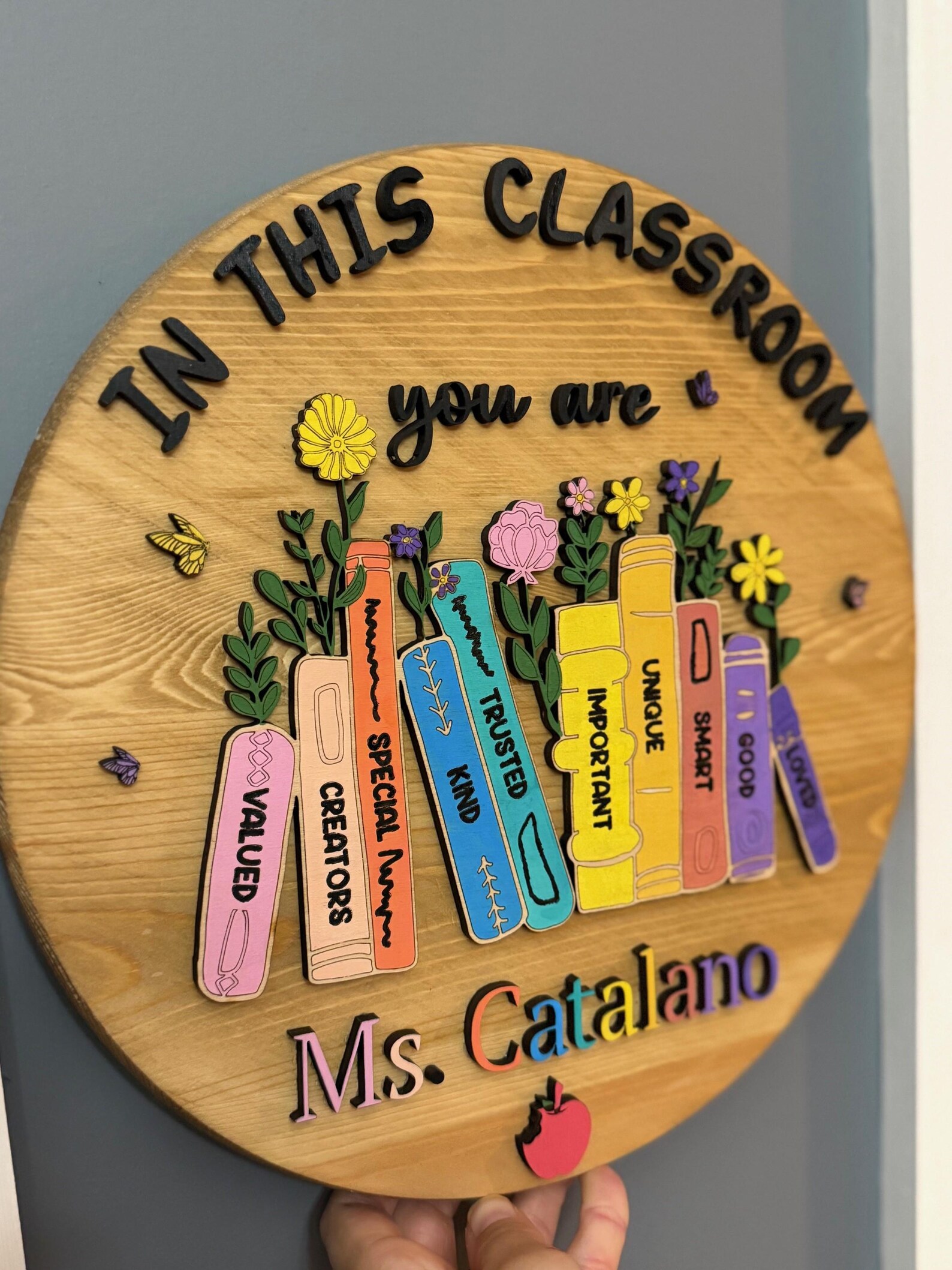 Personalized Teacher Door Sign | Classroom Name Sign | Custom Wood or ...