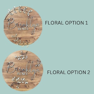 Floral Name Sign-floral Design Name Sign-wooden Name Sign-nursery Sign ...