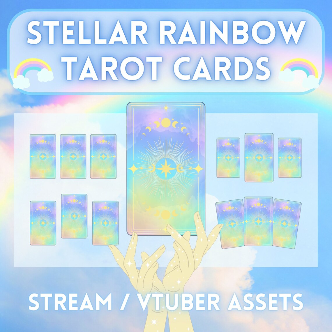 Stellar Rainbow Tarot Card Asset for Stream and Vtuber - Etsy
