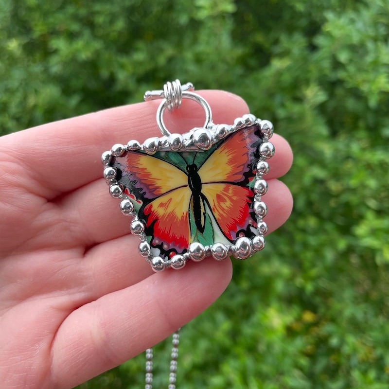 Glass Flower China Pendant - Etsy
