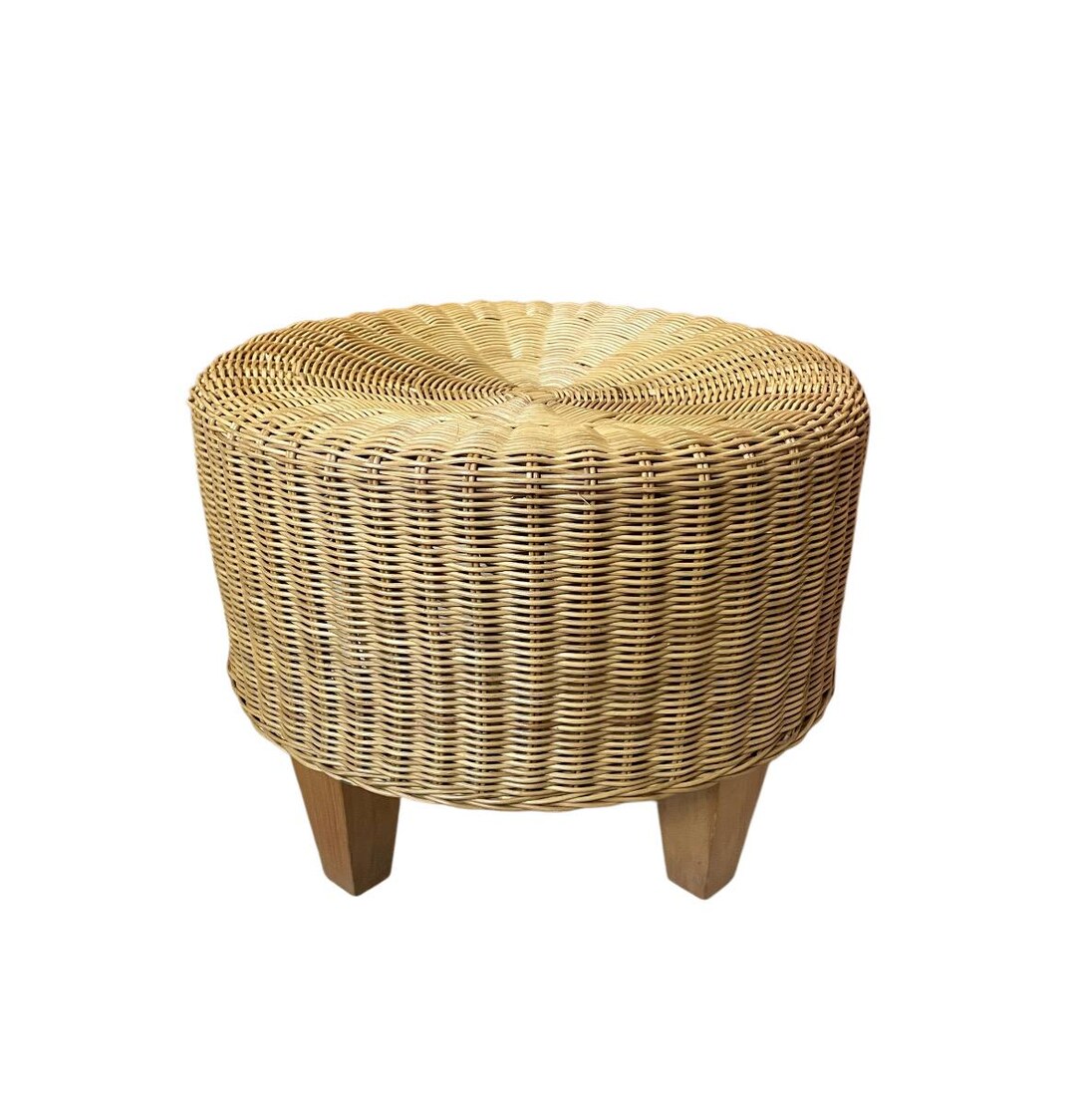 50s Wicker Footstool - Etsy