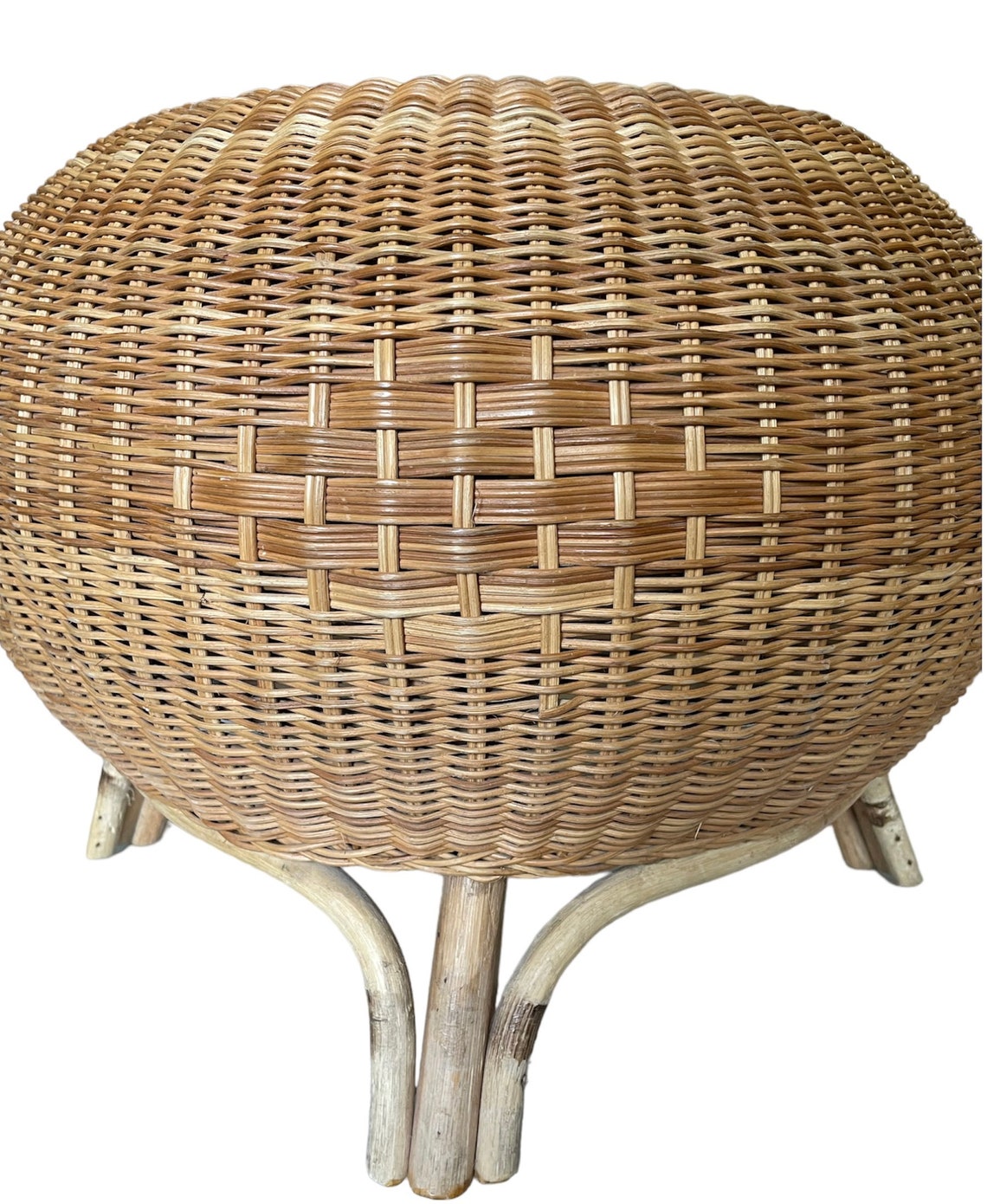 1980s Wicker Footstool/ottoman - Etsy