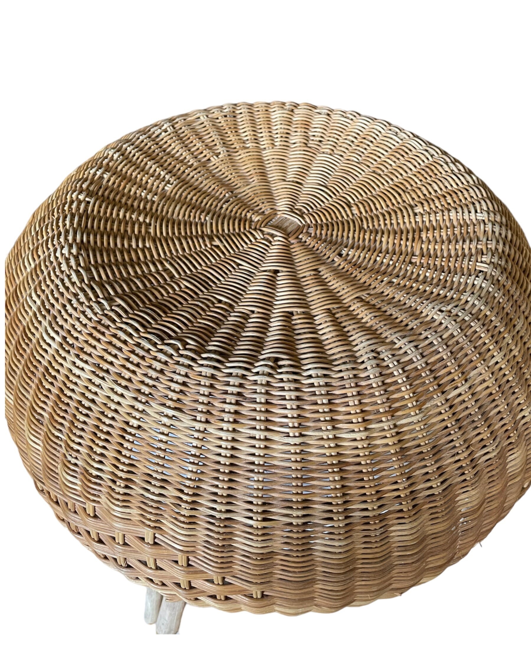 1980s Wicker Footstool/ottoman - Etsy