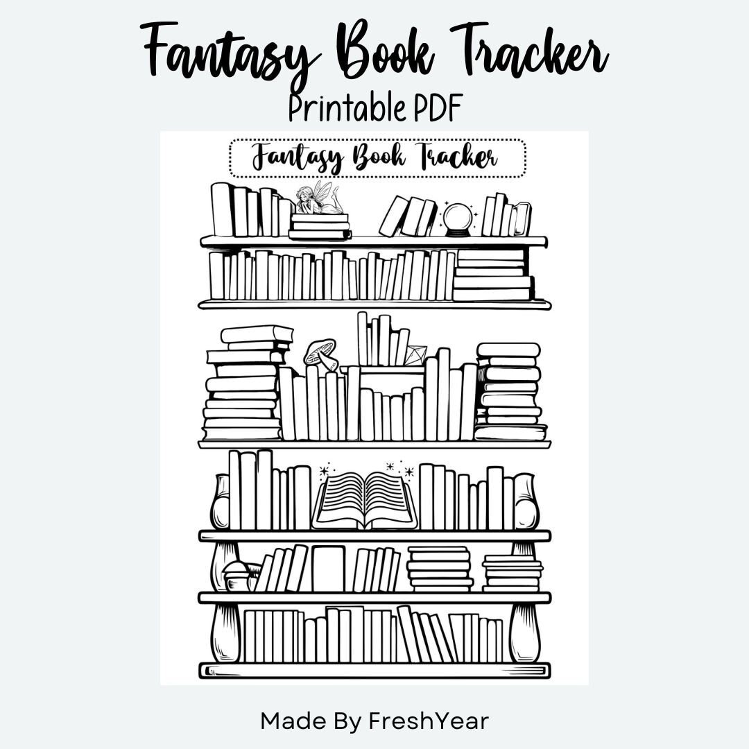 Fantasy Bookshelf, Book Tracker Template, Book Club Printables, Reading ...