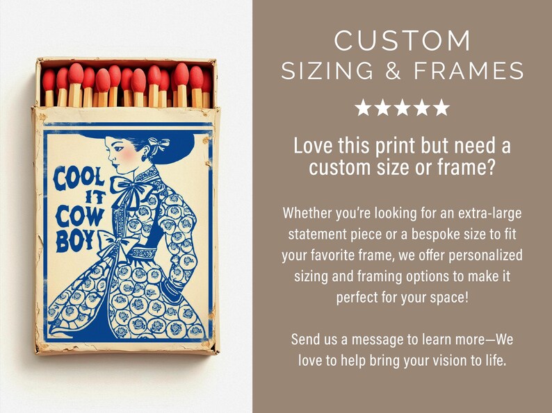 Blue Farmhouse Decor - Vintage Matchbox Print, Retro Poster Wall Art ...