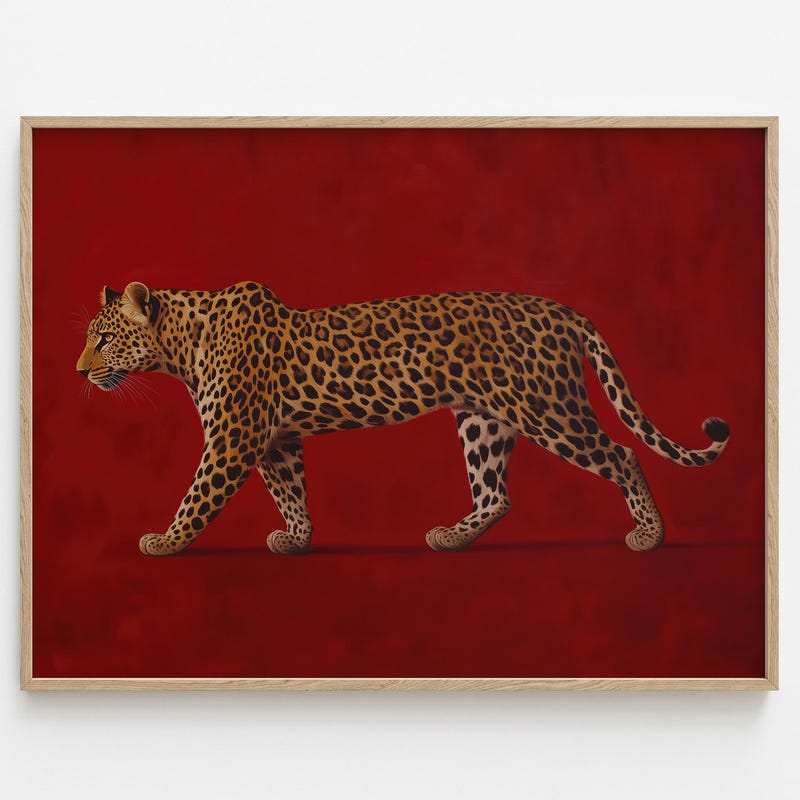 Leopard Vintage Painting - Etsy