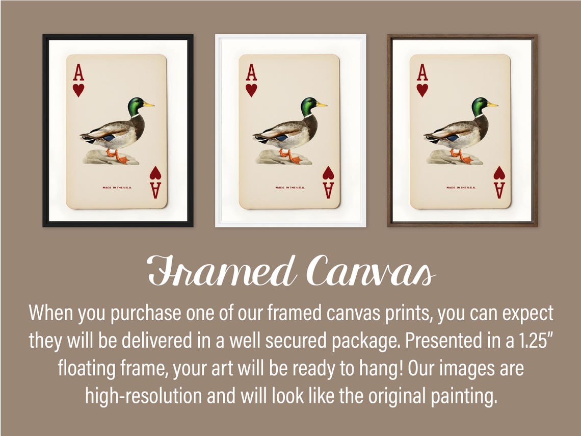 Vintage Mallard Duck Ace of Hearts Print – Retro Playing Card Decor ...