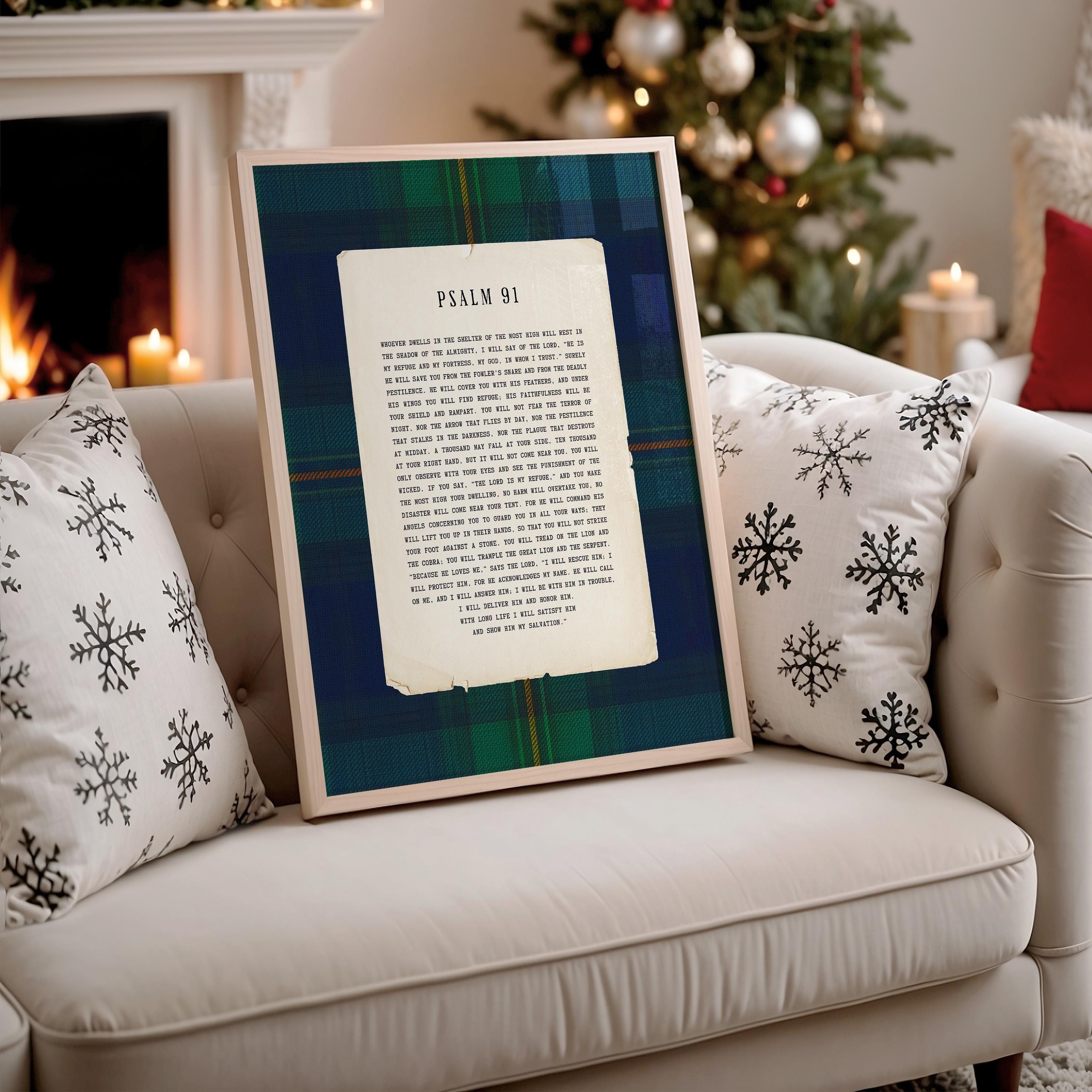 Psalm 91 Scripture Art – Christian Wall Decor, Bible Verse Print ...