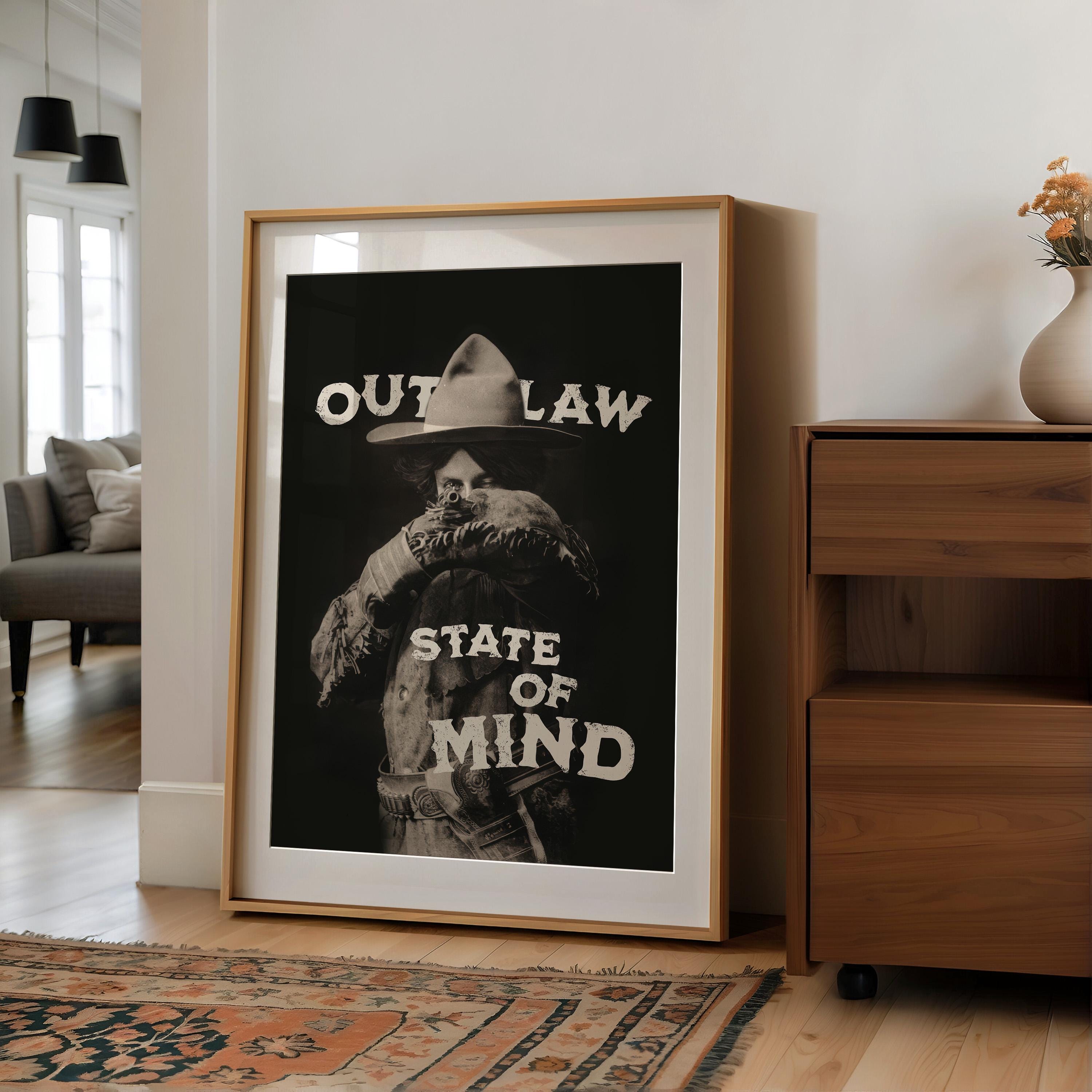Outlaw State of Mind Cowgirl Print – Gothic Cowboy Wall Art, Sepia ...