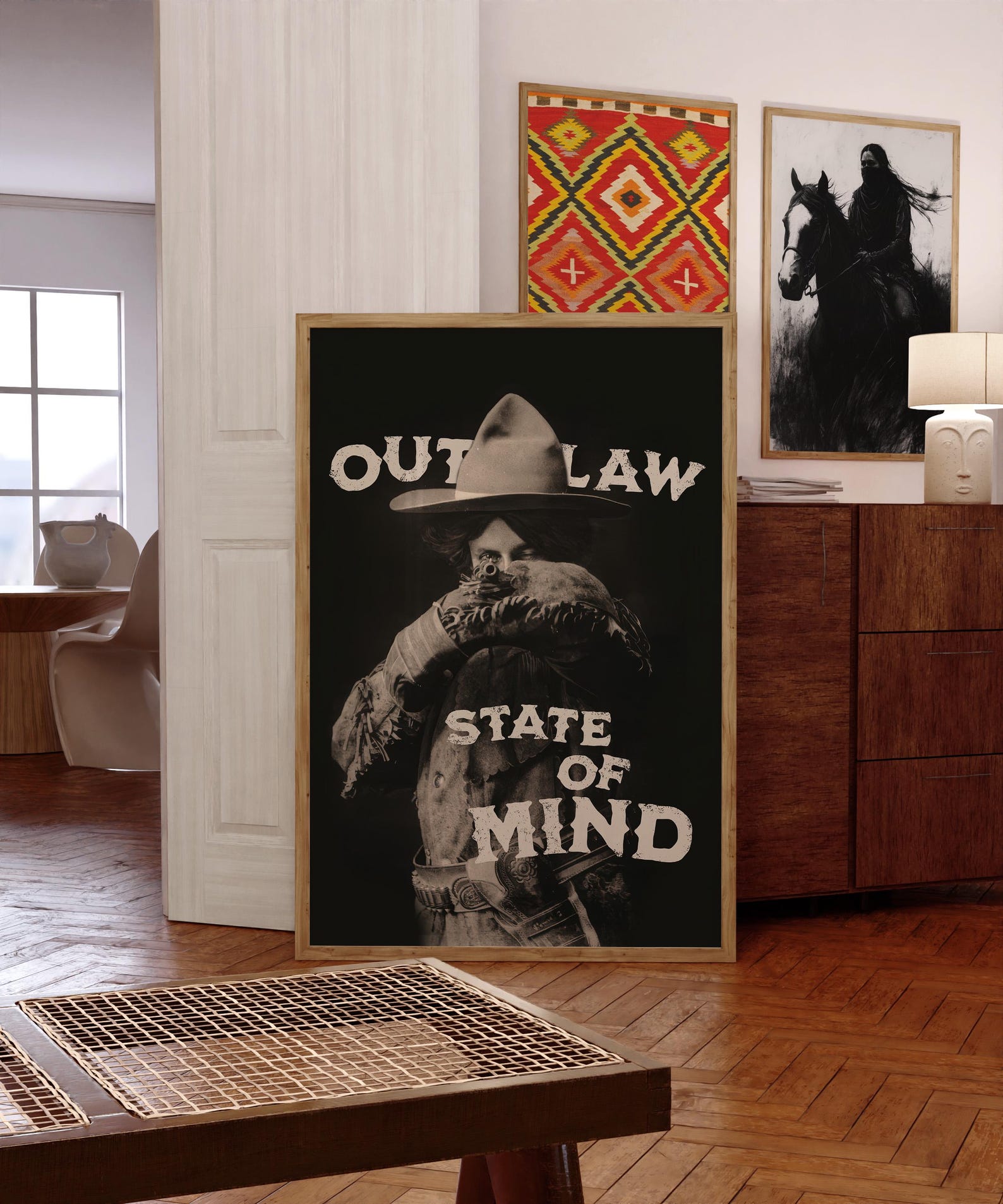 Outlaw State of Mind Cowgirl Print – Gothic Cowboy Wall Art, Sepia ...