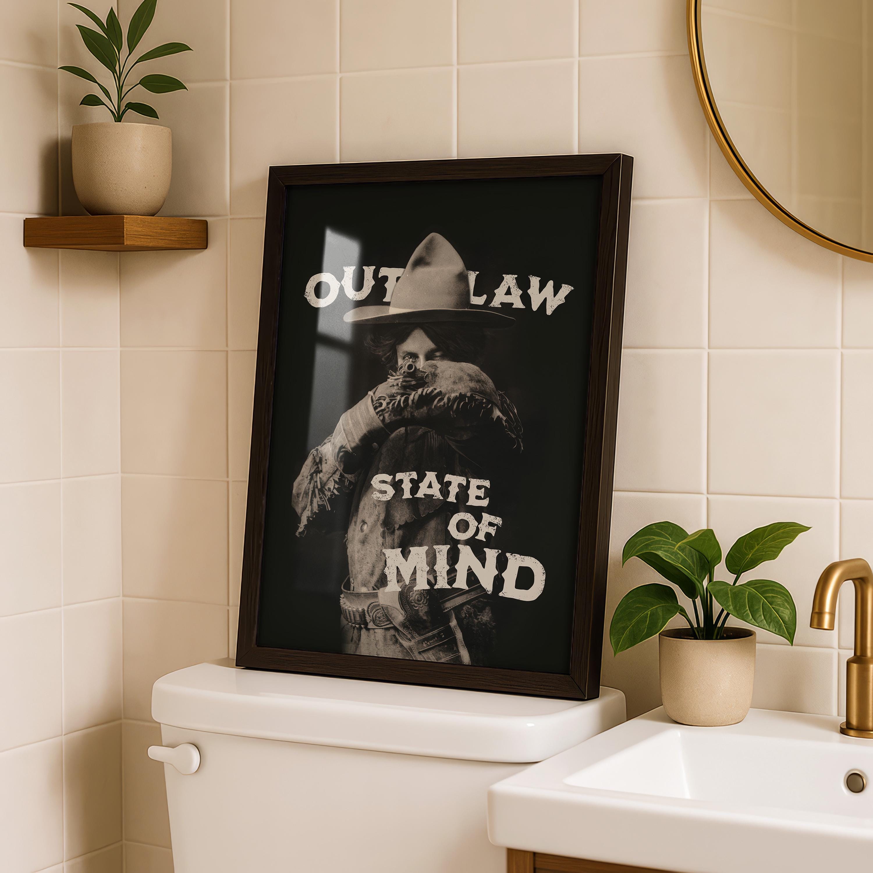 Outlaw State of Mind Cowgirl Print – Gothic Cowboy Wall Art, Sepia ...