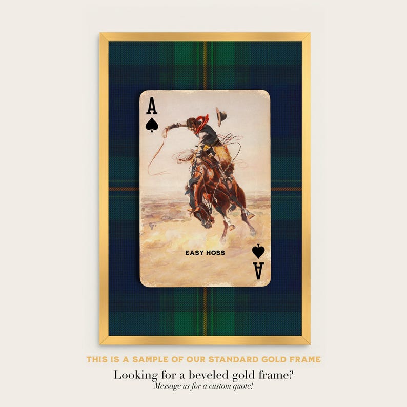 Cowboy Playing Card Art – Vintage Ace of Spades Print, Western Lodge ...