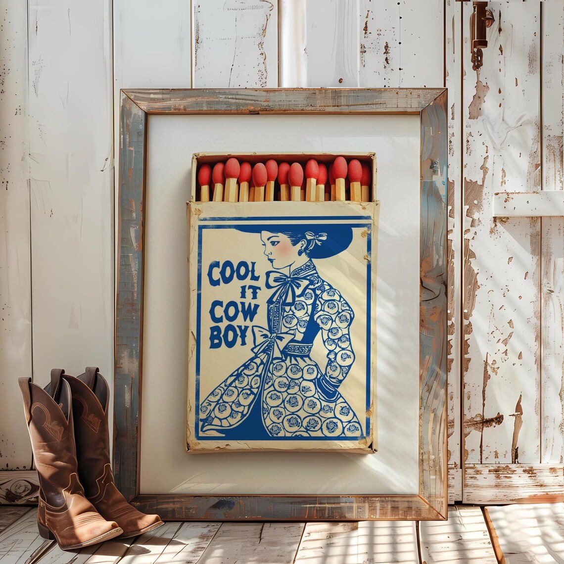 Alt Country Matchbook Print – Vintage Rodeo Wall Art, Moody Cowboy ...