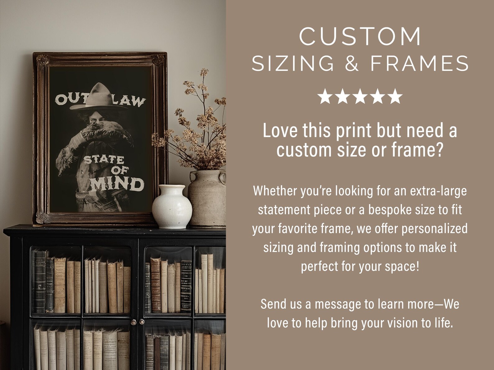 Outlaw State of Mind Cowgirl Print – Gothic Cowboy Wall Art, Sepia ...