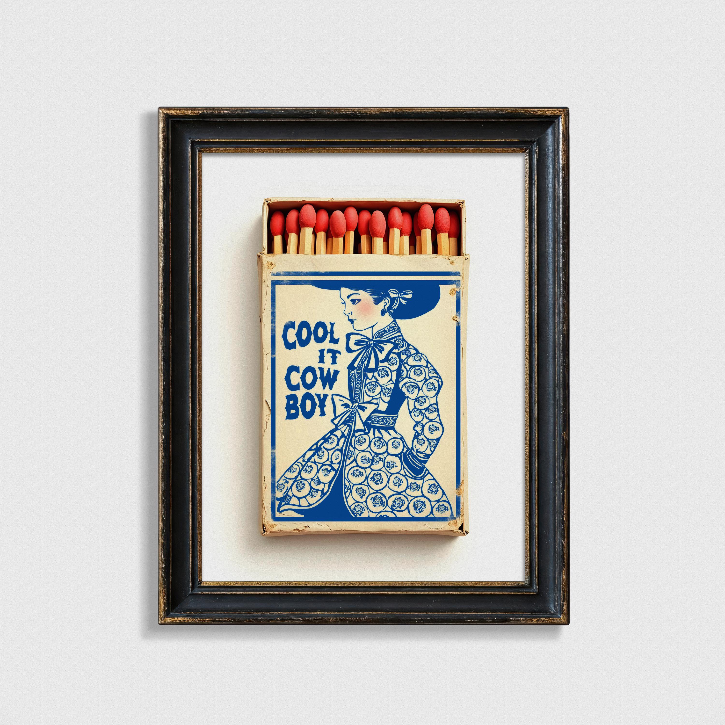 Alt Country Matchbook Print – Vintage Rodeo Wall Art, Moody Cowboy ...