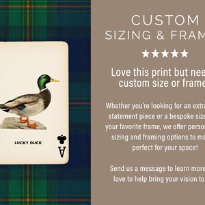Mallard Duck Playing Card Art – Lucky Duck Ace Print, Preppy Plaid ...