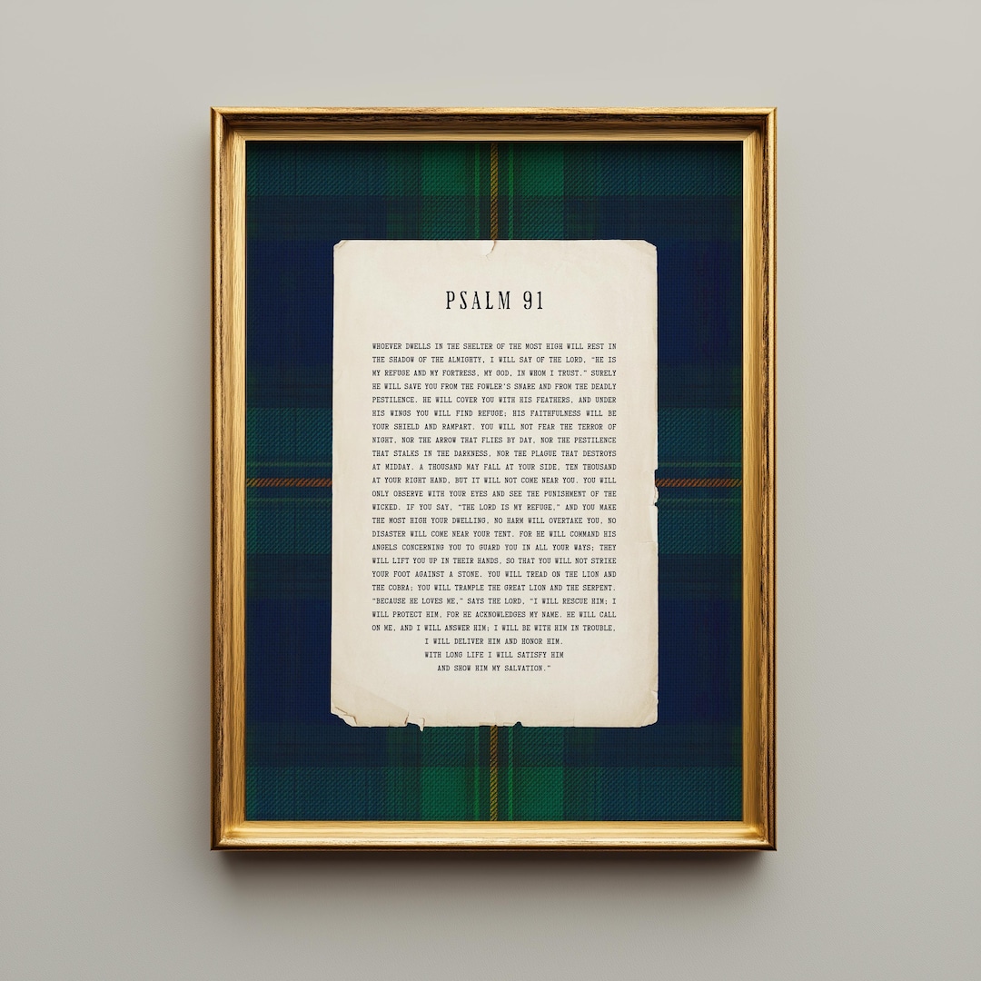 Psalm 91 Scripture Art – Christian Wall Decor, Bible Verse Print ...