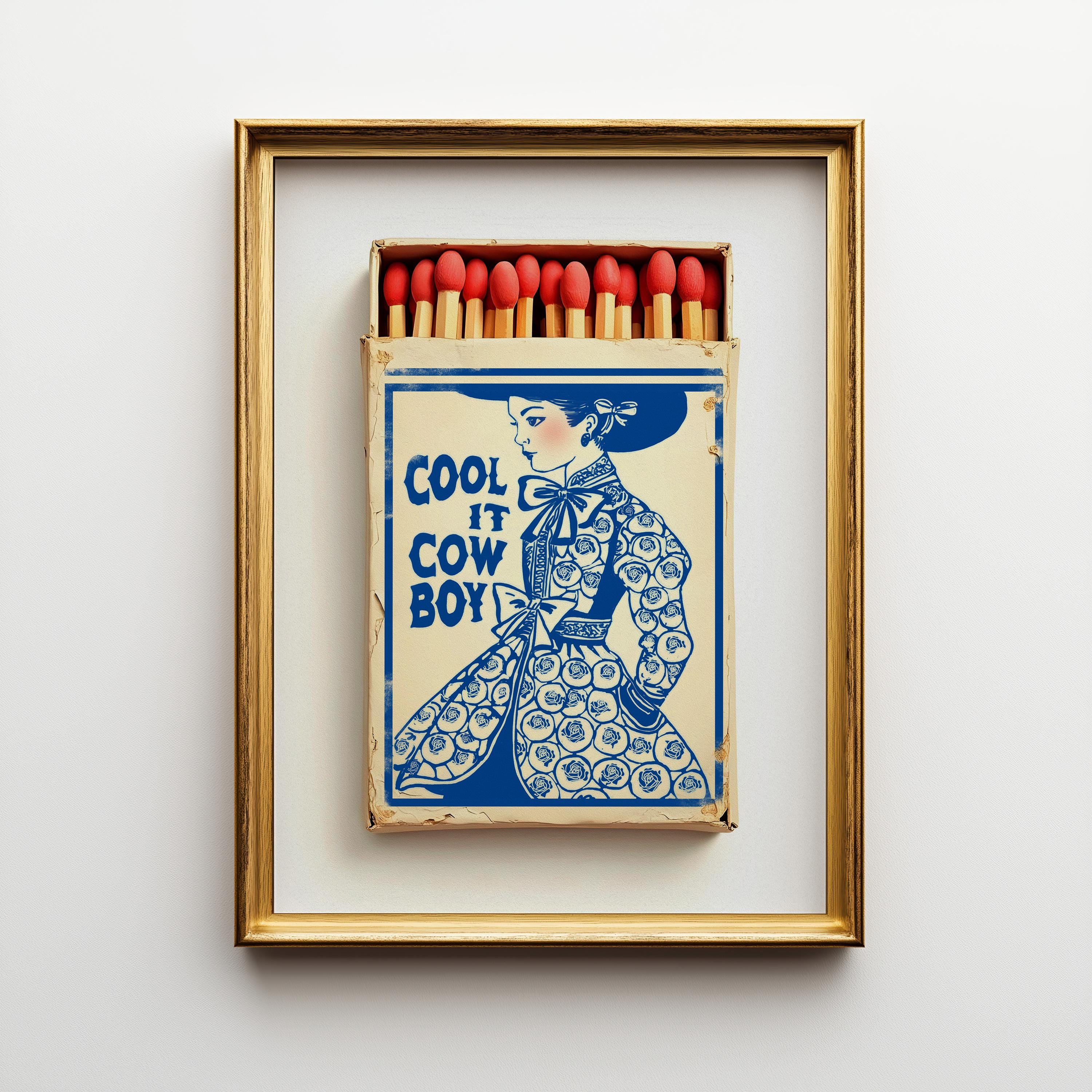 Alt Country Matchbook Print – Vintage Rodeo Wall Art, Moody Cowboy ...