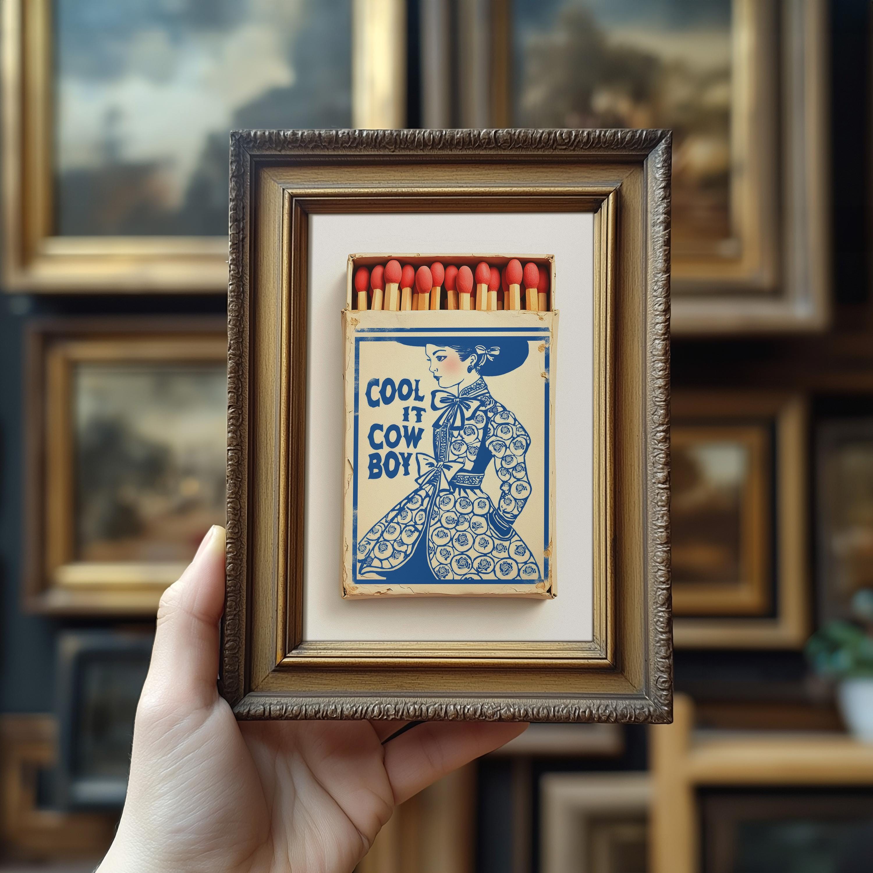 Alt Country Matchbook Print – Vintage Rodeo Wall Art, Moody Cowboy ...