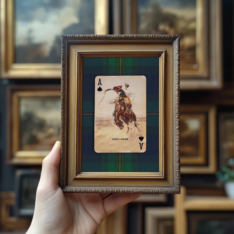 Cowboy Playing Card Art – Vintage Ace of Spades Print, Western Lodge ...
