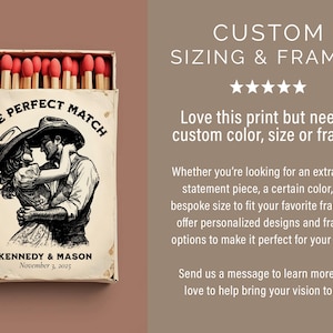 The Perfect Match Personalized Matchbox Print - Rustic Custom Wedding ...